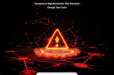 Premium Psd Hacking Concept Attention Warning Attacker Alert Sign