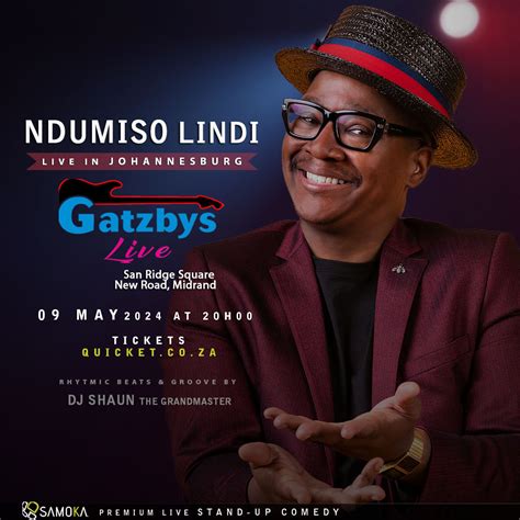 Book Tickets For Ndumiso Lindi Live In Johannesburg At Gatzbys Live