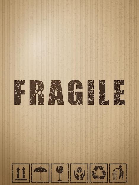 Premium Vector Cardboard Fragile Symbols
