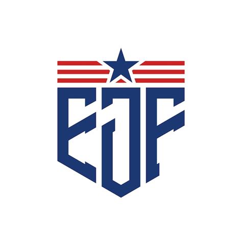 Patriotic Ejf Logo Met Star En American Flag Straps Letter Ejf Logo Met
