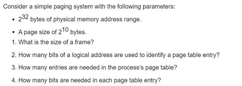 Consider A Simple Paging System With The Following Chegg