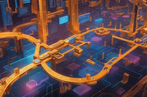 사이버 ⁇ 크 Ai 회로판의 3d 렌더링 기술 배경 중앙 컴퓨터 프로세서 Cpu 및 Gpu 개념 마더보드 디지털 ⁇ 기술 과학