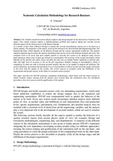 Neutronic Calculation Methodology For Research Reactors