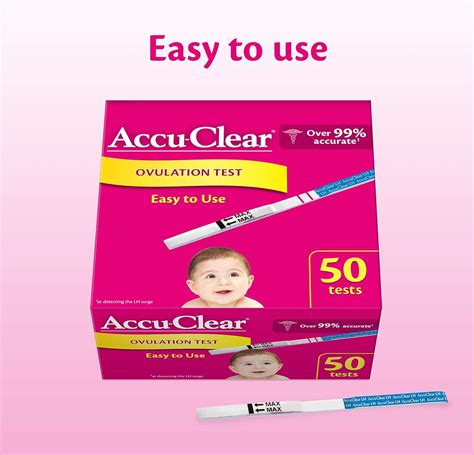 Accu Clear Ovulation Test Strips Predictor Kit Over 99 Accurate1 Lh 50 Count Ovulation Tests