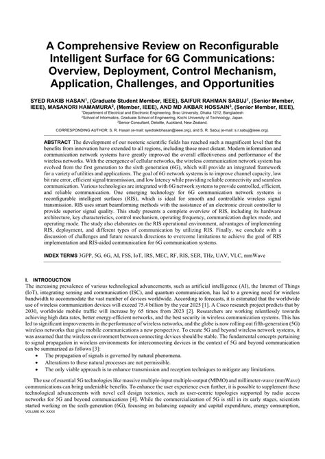 Pdf A Comprehensive Review On Reconfigurable Intelligent Surface For 6g Communications