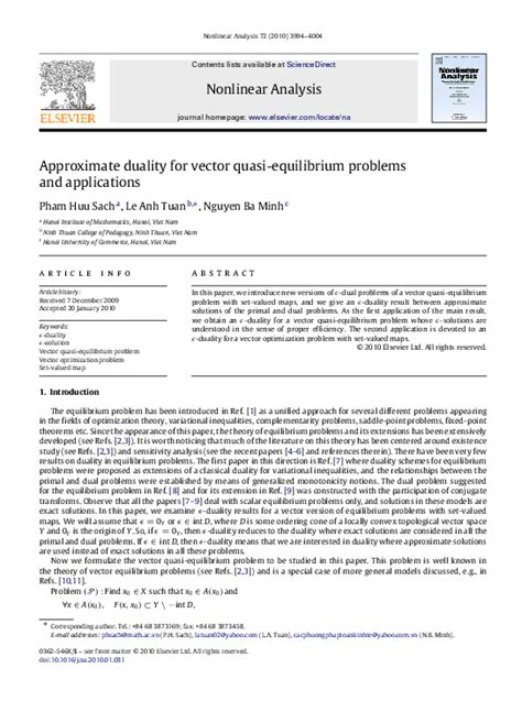 Pdf Approximate Duality For Vector Quasi Equilibrium Problems And