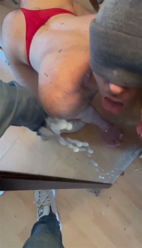 Faggot Slut Licking Alpha Semen Of The Mirror Thisvid Com