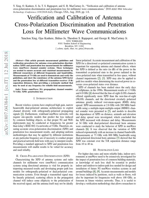 Cross Polarization Discrimination Pdf Pdf Extremely High Frequency Antenna Radio