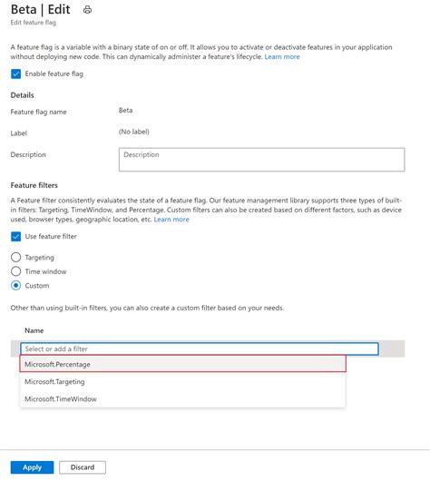 Use Feature Filters To Enable Conditional Feature Flags Azure App