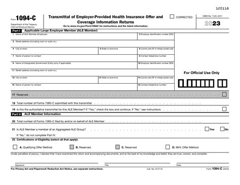 Irs Form 1094 C 2023 Fill Out Sign Online And Download Fillable Pdf Templateroller