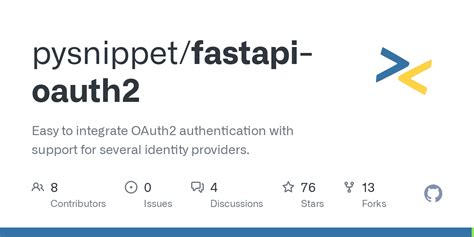 GitHub Pysnippet Fastapi Oauth Easy To Integrate OAuth Authentication With Support For