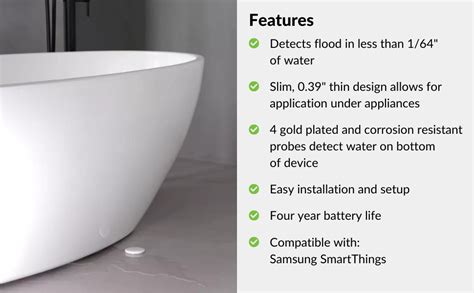 Ecolink Zigbee Wireless Flood Detection Sensor White Pn Flzb1 Eco