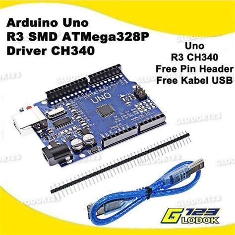 Jual Arduino Uno R3 SMD CH340 ATMEGA328P PIN HEADER KABEL USB Shopee