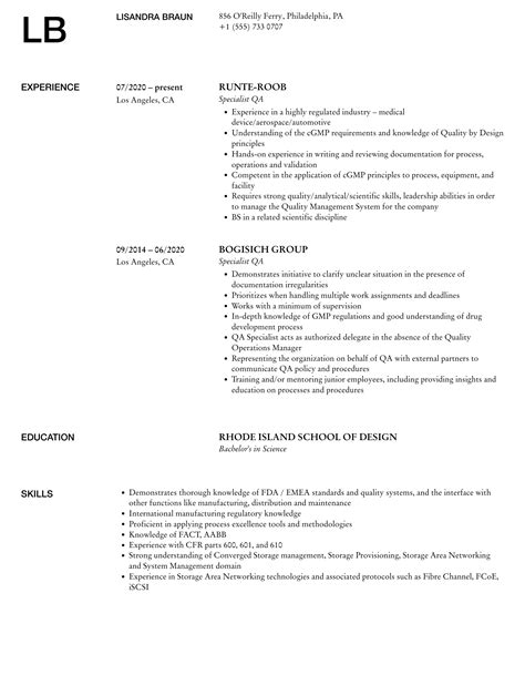 Specialist QA Resume Samples Velvet Jobs Specialist QA Resume Samples Velvet Jobs