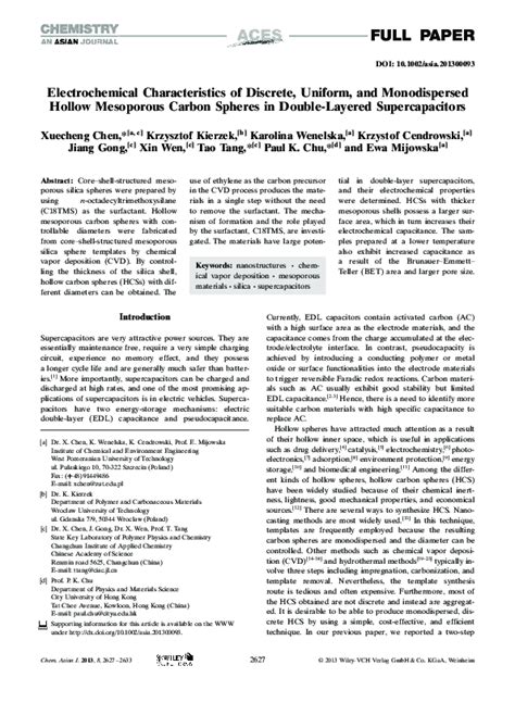 Pdf Electrochemical Characteristics Of Discrete Uniform And Monodispersed Hollow Mesoporous
