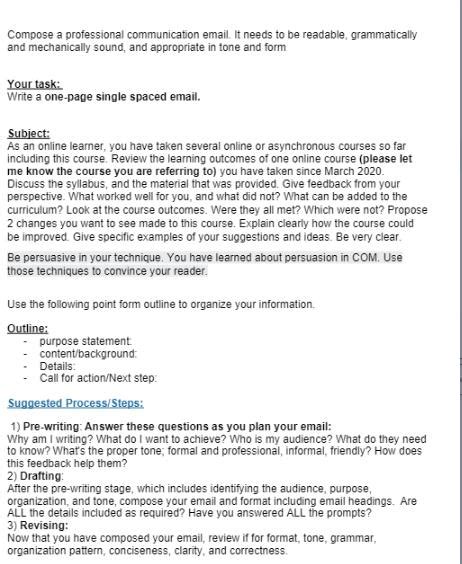 Solved Compose A Professional Communication Emai SolutionInn