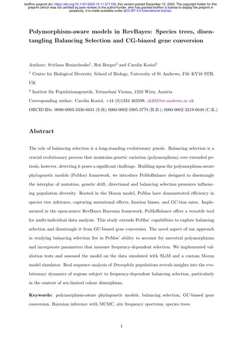 Pdf Polymorphism Aware Models In Revbayes Species Trees