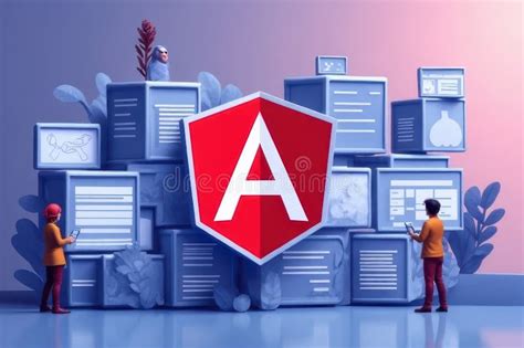 Angular Hosting Web Dev Tool Titles Stock Illustration Illustration