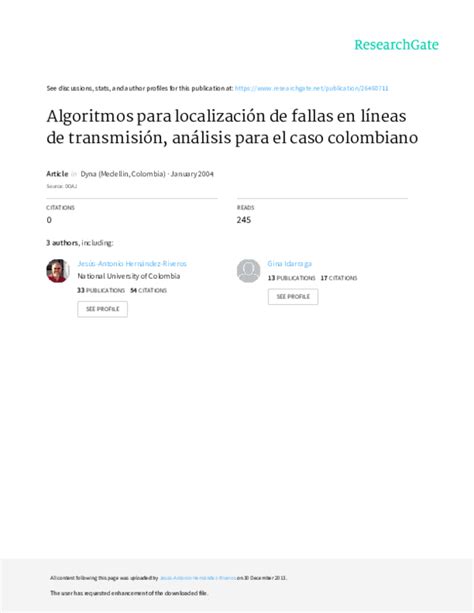 Pdf Algoritmos Para Localización De Fallas En Líneas De Transmisión