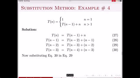 13 Daa Solving Recurrence Relation Examples Youtube