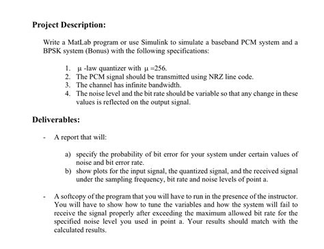 Solved Roject Description Write A MatLab Program Or Use Chegg Com
