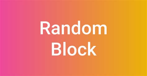 Random Block Scipress Random Block Scipress