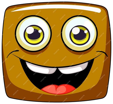 Free Vector Cheerful Square Character Illustration