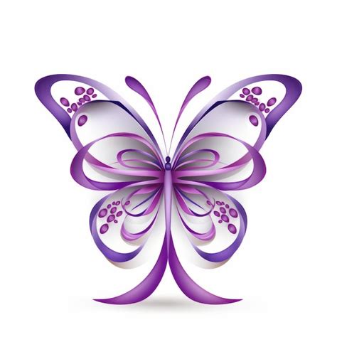 Premium Ai Image Symbolic Fusion Lotus And Butterfly Morph Into A Purple Ribbon Logo