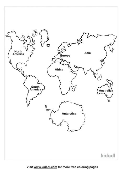 7 Continents Coloring Page Coloring Page World Map Coloring Page Free Printable World Map