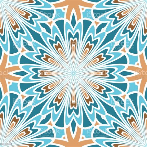 추상적인 기하학적 꽃의 패턴입니다 원활한 벡터 일러스트입니다 디자인에 대 한 인사 카드 배경 벽지 인테리어 디자인 꽃 식물에 대한 스톡 벡터 아트 및 기타 이미지 Istock