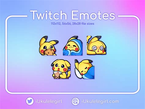 Pikachu Pokemon Emotes Twitchdiscord Etsy Australia