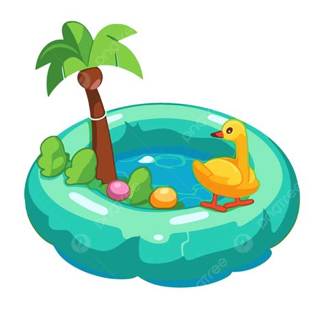 Floatie Clipart Colorful Cartoon Cute Cartoon Cartoon Duck In Pool With