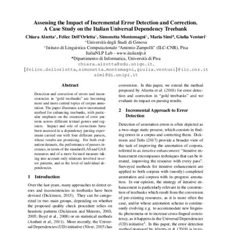 Assessing The Impact Of Incremental Error Detection And Correction A