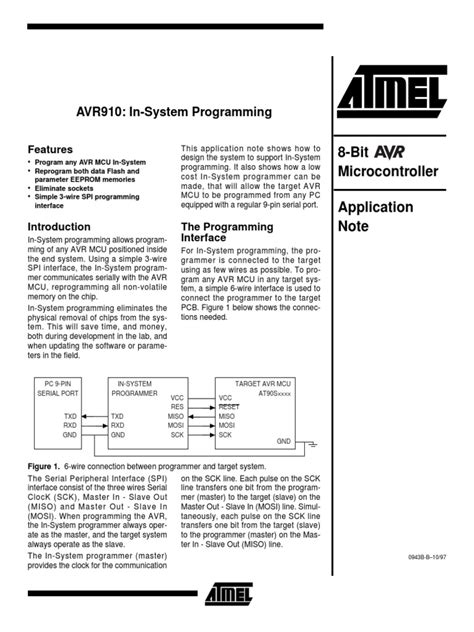 Atmel Avr In System Programming Plus Programmer Pdf Flash Memory Microcontroller