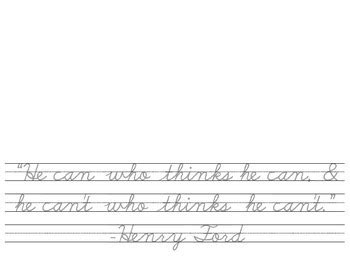 Quotes In Cursive Henry Ford By KidCourses TPT
