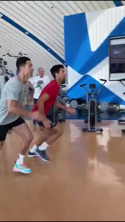 Cristiano Ronaldo Teaches Tennis Champion Novak Djokovic How To Jump