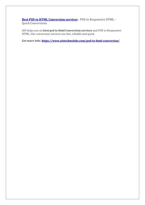 Ppt Best Psd To Html Conversion Services Psd To Responsive Html Quick Conversions
