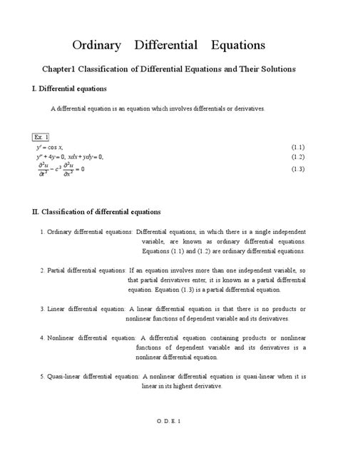 Ode Pdf Ordinary Differential Equation Differential Equations