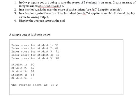 Solved In C Program You Are Going To Save The Scores Of Chegg