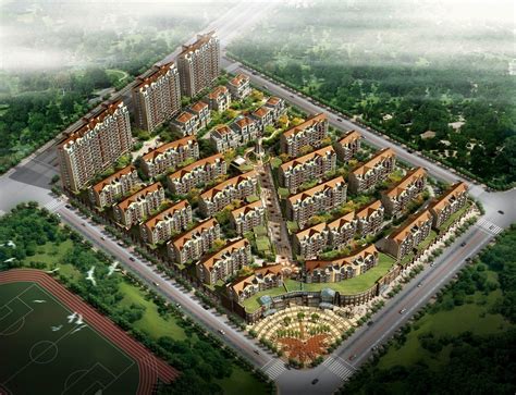 现代欧式小区3dmax 模型下载 光辉城市
