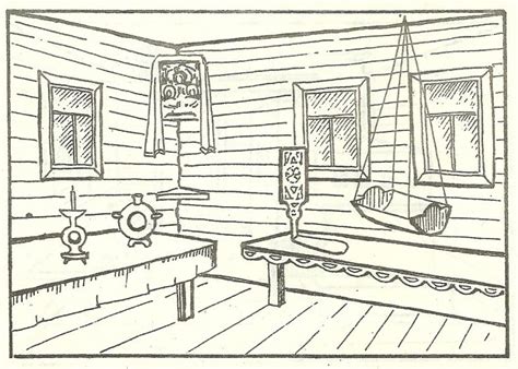 Как нарисовать избу пошагово карандашом легкий мастер класс по рисованию избы внутри изнутри