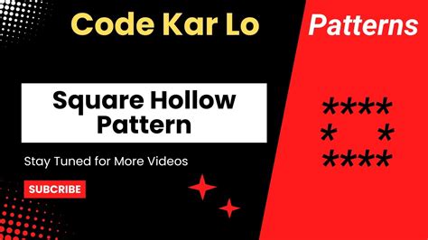 pattern 1 square hollow pattern pattern c code kar lo youtube