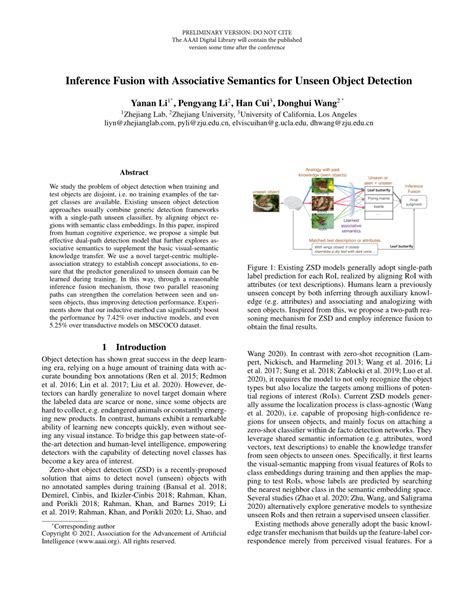 Pdf Inference Fusion With Associative Semantics For Unseen Object