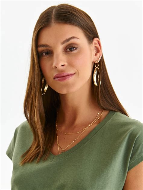 Зелена тениска с V образно деколте Trendo Bg