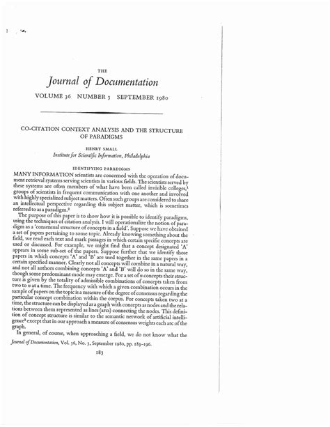 Pdf Co Citation Context Analysis And The Structure Of Paradigms