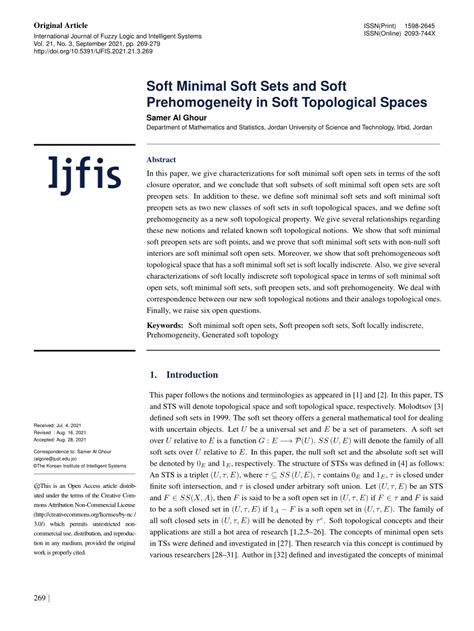 Pdf Soft Minimal Soft Sets And Soft Prehomogeneity In Soft