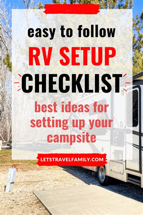 Rv Setup Checklist How To Easily Set Up Your Rv Artofit