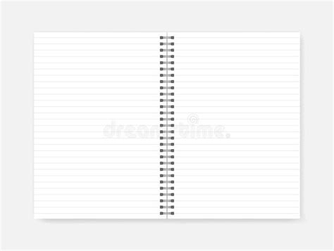 Wire Bound Square Blank White Notebook Realistic Vector Mockup Stock