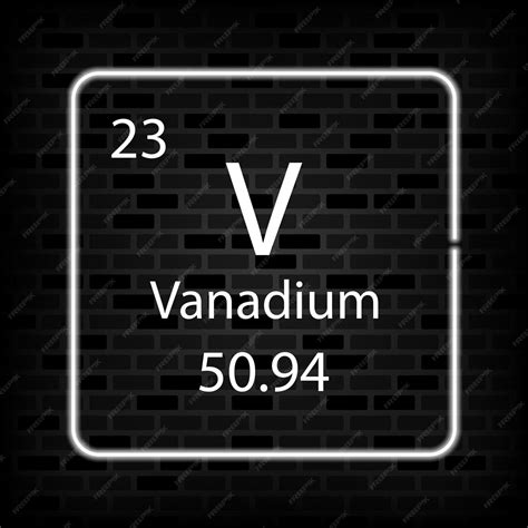 Premium Vector Vanadium Neon Symbol Chemical Element Of The Periodic Table Vector Illustration
