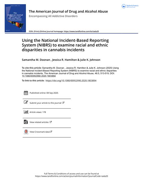 Pdf Using The National Incident Based Reporting System Nibrs To Examine Racial And Ethnic